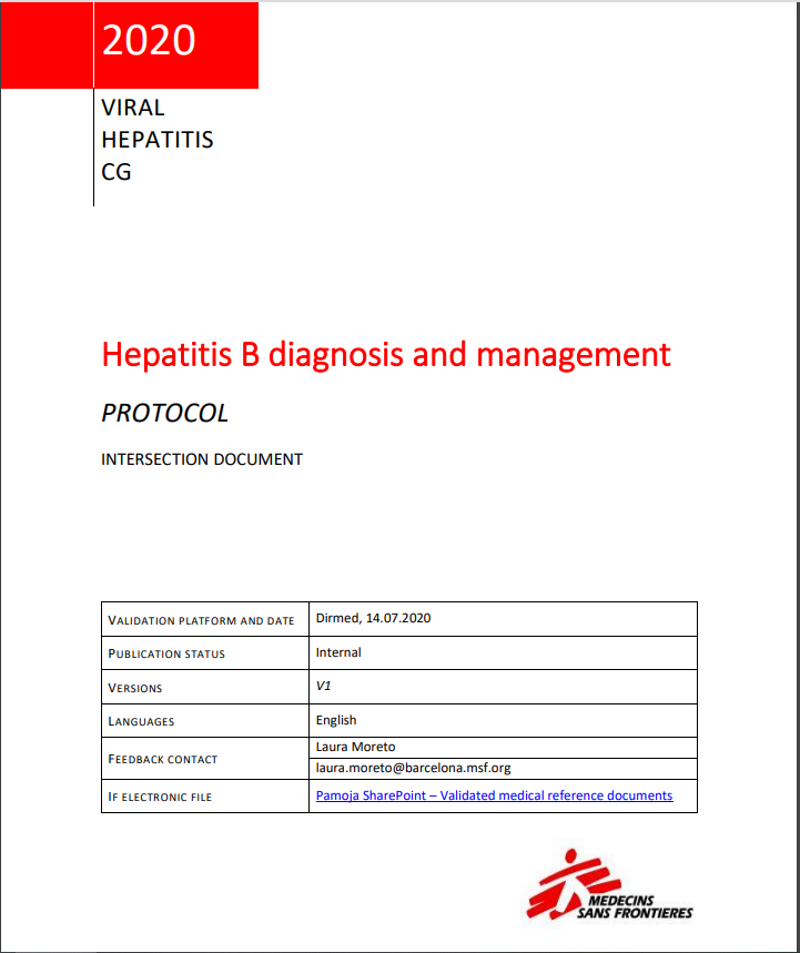 Hepatitis B diagnosis and management protocol | Unicat