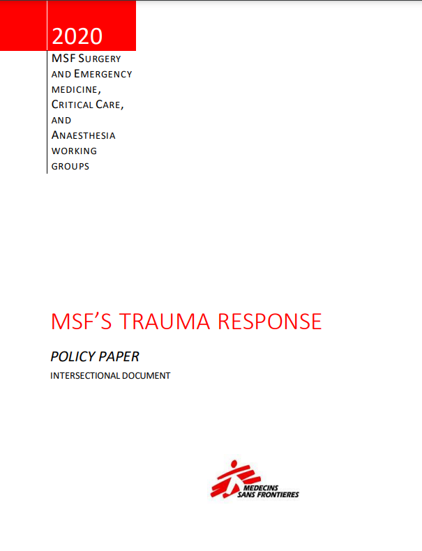 MSF'S Trauma Response Policy Paper | Unicat